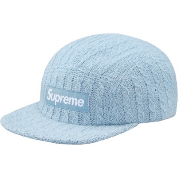 Supreme | Accessories | Supreme Blue Fitted Cable Knit Camp Cap | Poshmark